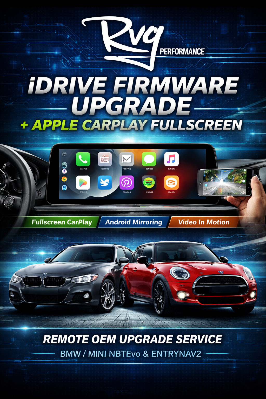BMW iDrive Firmware Upgrade + Apple CarPlay Fullscreen Remote
